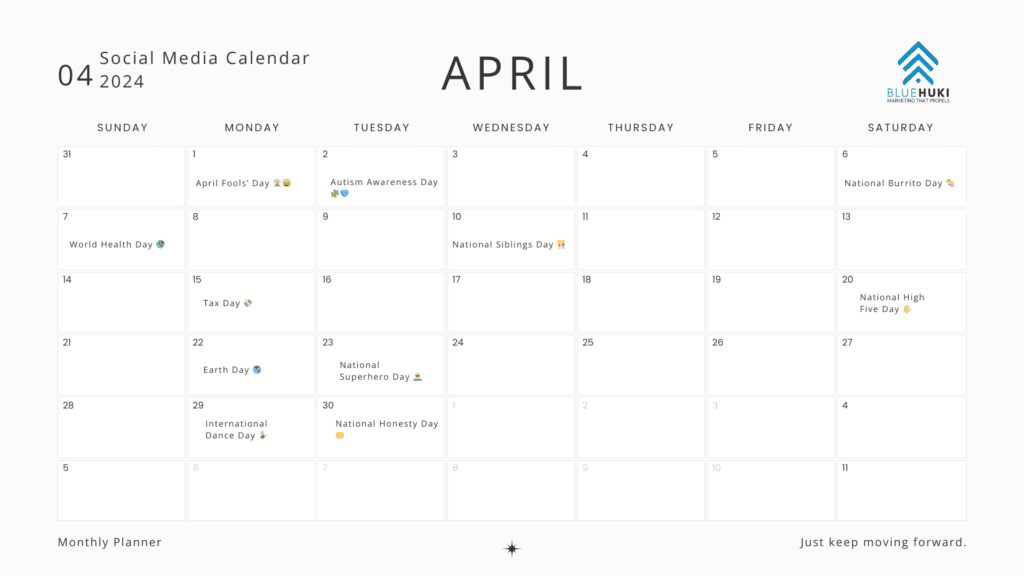 Navigate April with Our Ultimate Social Media Guide! 🌟 - BlueHuki ...